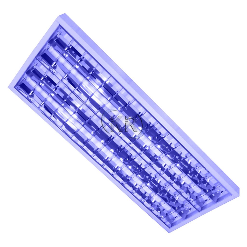 LUMINARIA FLUORESCENTE SOBREPOR COM ALETAS 4X 32W - KR Soluções e ...