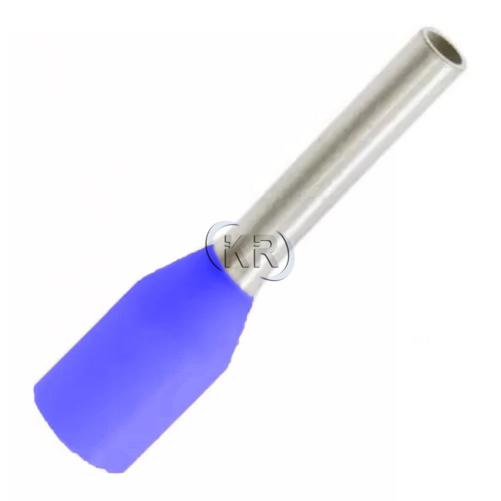 TERMINAL PINO TUBULAR 16MM AZUL LONGO - KR Soluções e Materiais Elétricos